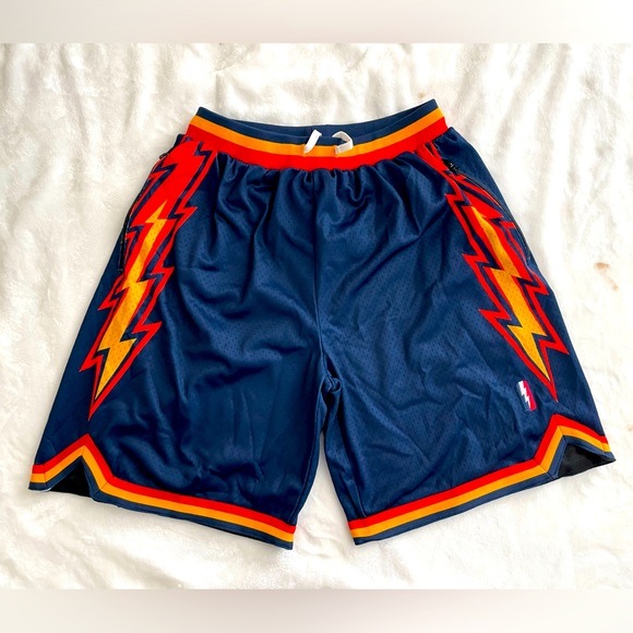 Shorts | Collect Select Blue Mens Shorts Warriors Lightning Bolt Size ...